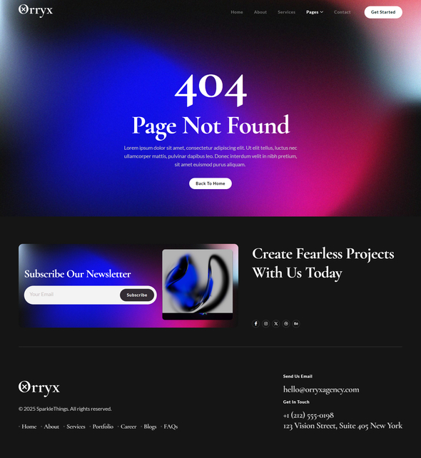 Orryx - Creative Agency & Portfolio Elementor Template Kit by sparklethings